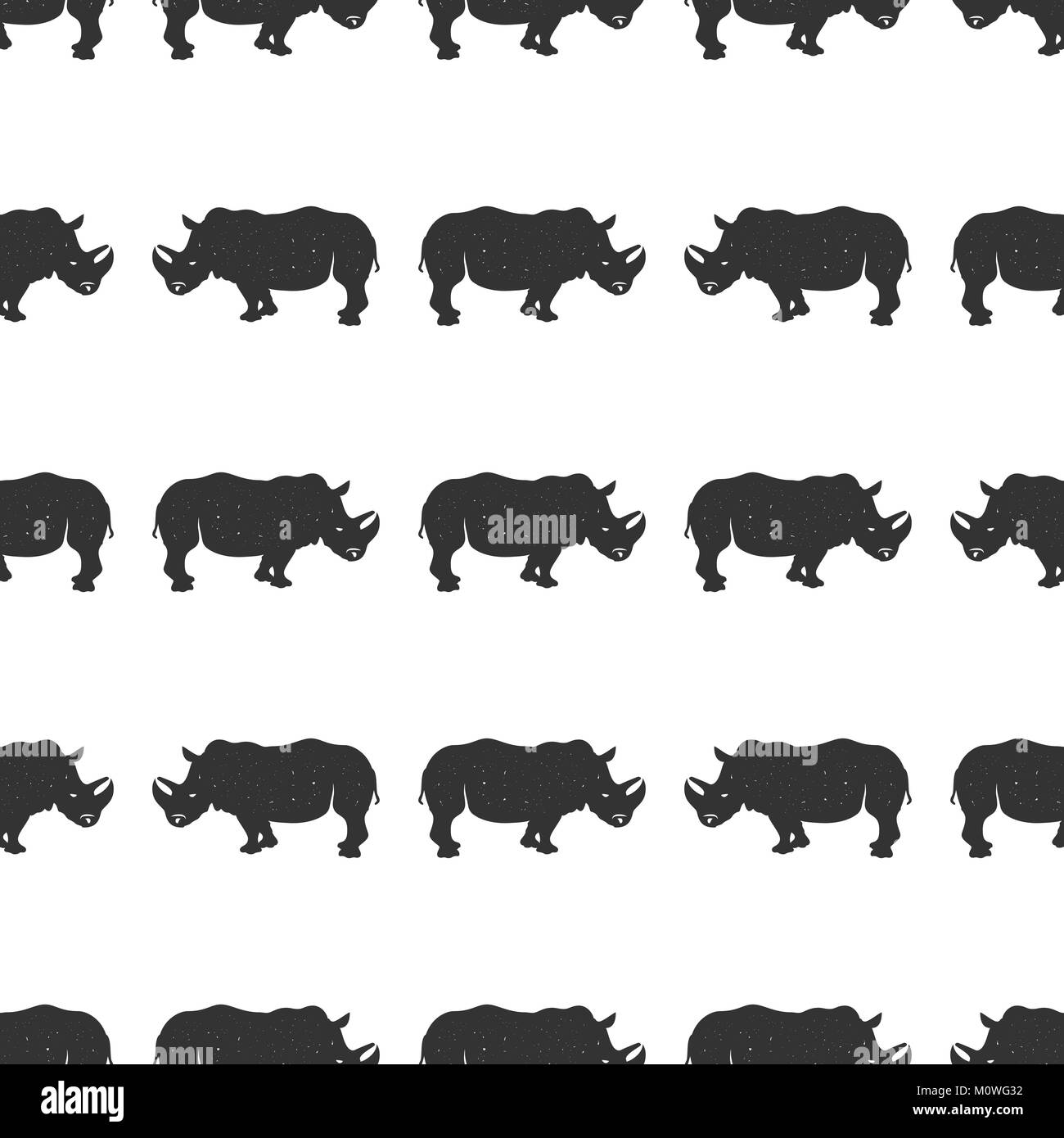 Rhino seamless. Wild animal wallpaper. Stock vector rhinoceros pattern ...