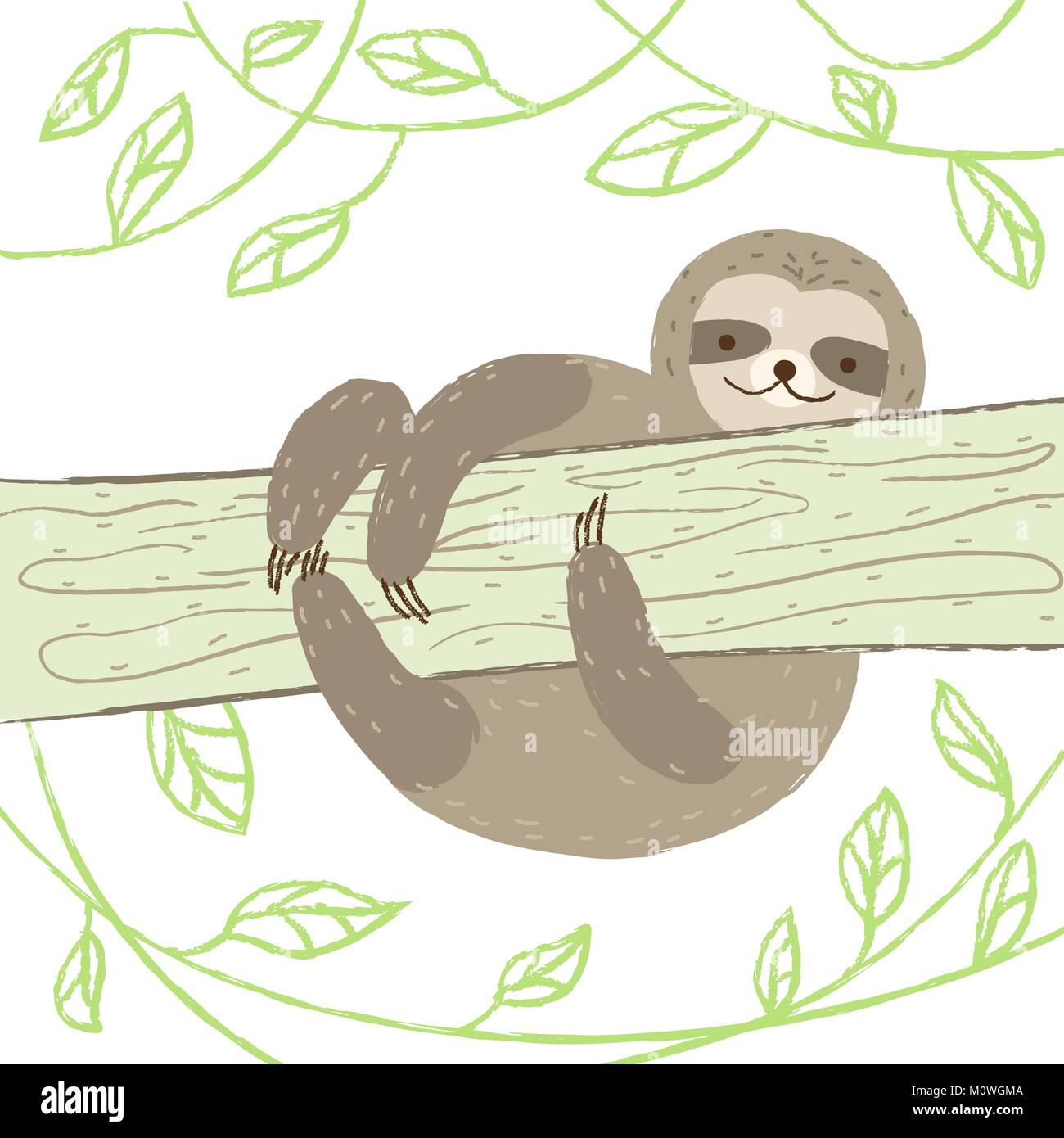 Cute sloth cartoon animal Stock Vector Images - Alamy