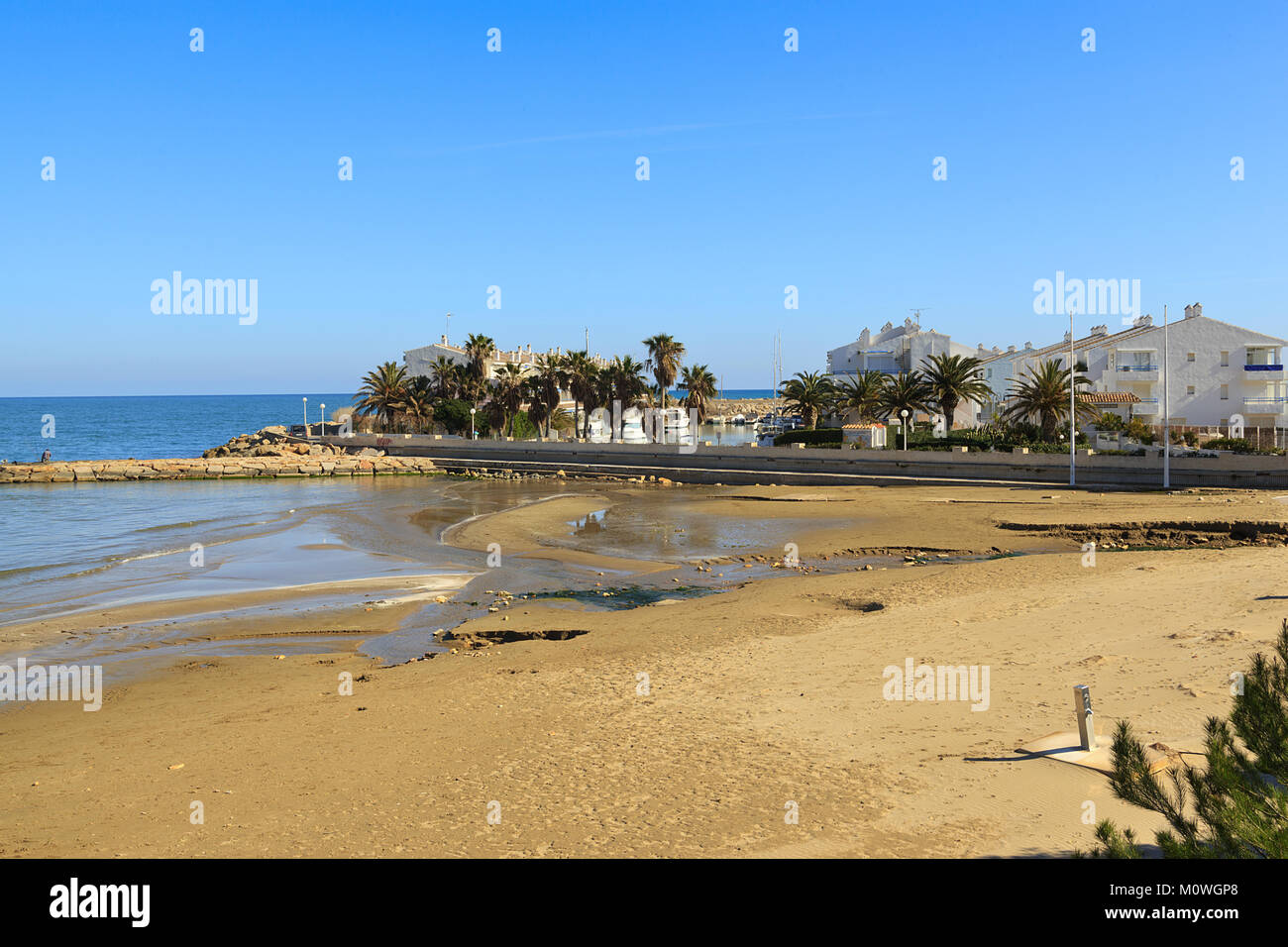 Las Fuentes Beach & Port Alcossebre Spain Stock Photo - Alamy
