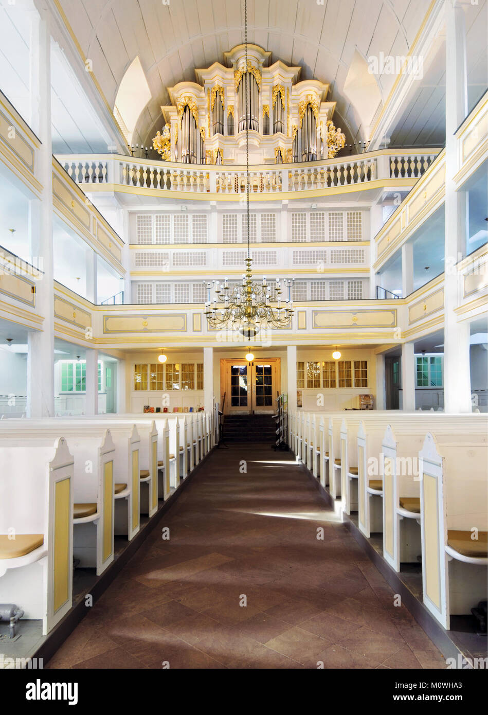 Interior view of Bach Church in Arnstadt, Thuringia, Germany. The ...