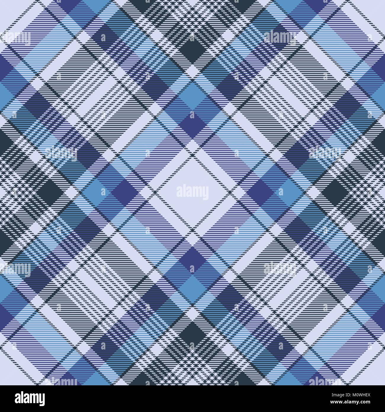 Blue tartan check plaid fabric seamless pattern. Vector illustration ...