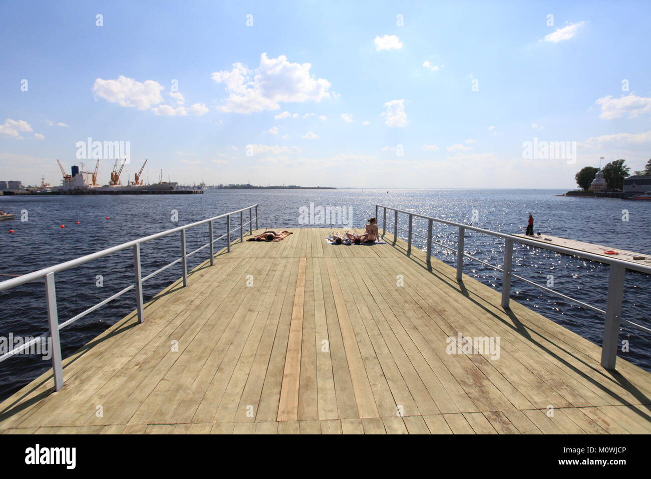 young people light up at the pier Stock Photo - Alamy
