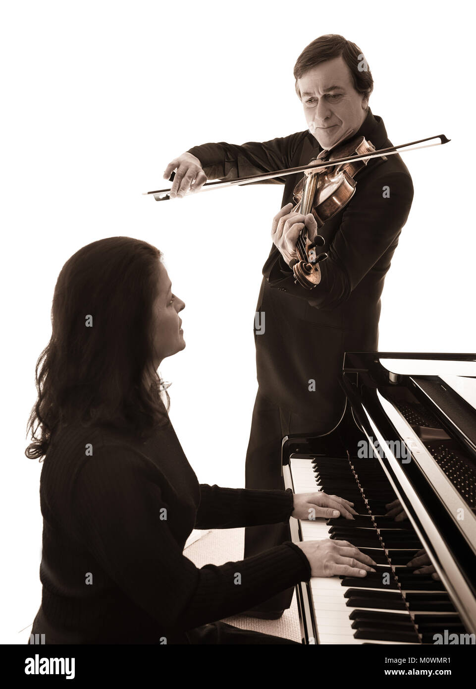 Grand piano man woman hi-res stock photography and images - Alamy