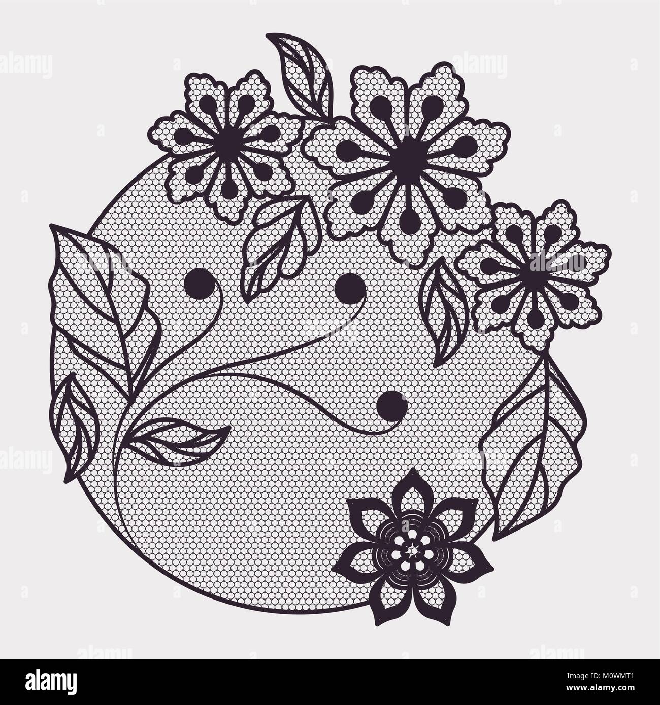 Flowers and lace Stock Vector Images - Alamy