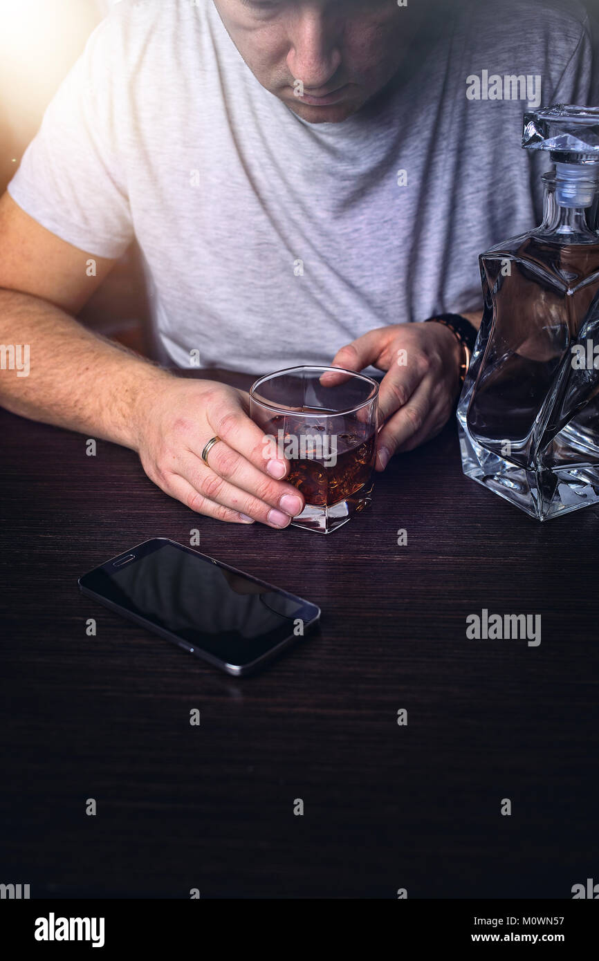 man's alcohol problems Stock Photo - Alamy