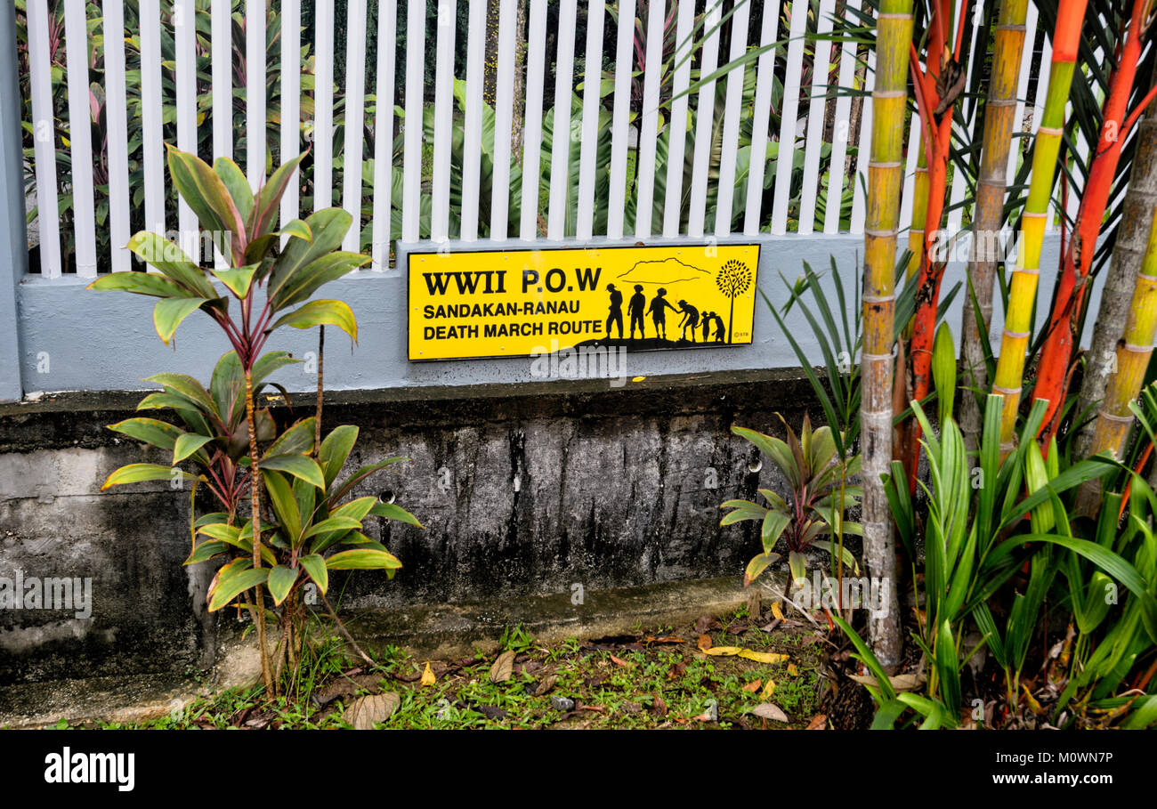 Sign for the Death March Route at Sandakan Memorial Park on the ...