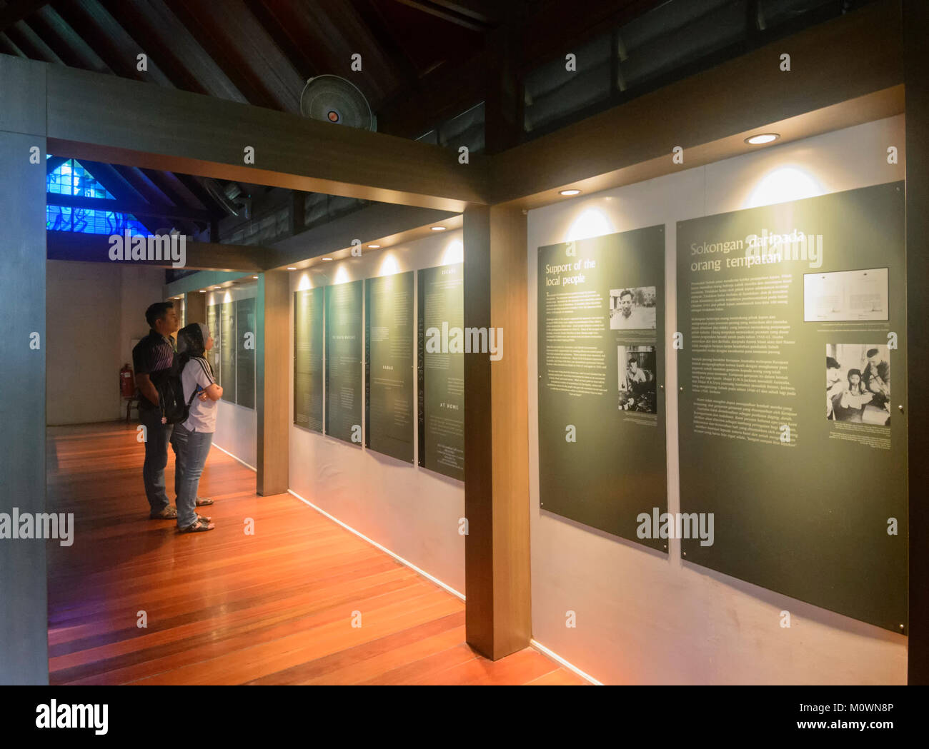 Tourists visiting the museum at Sandakan Memorial Park, on the Heritage ...