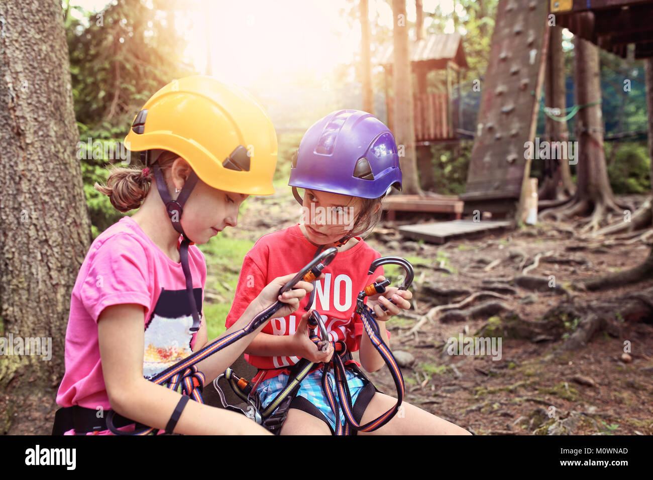 Children climbing lesson hi-res stock photography and images - Alamy