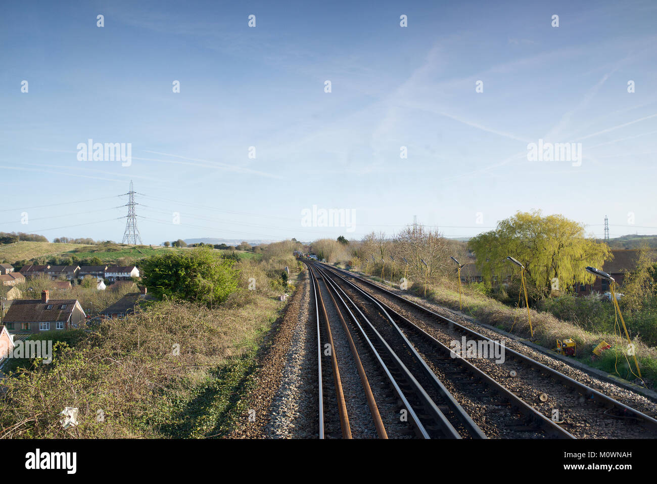 Railway lines undergoing track maintenance Stock Photo - Alamy
