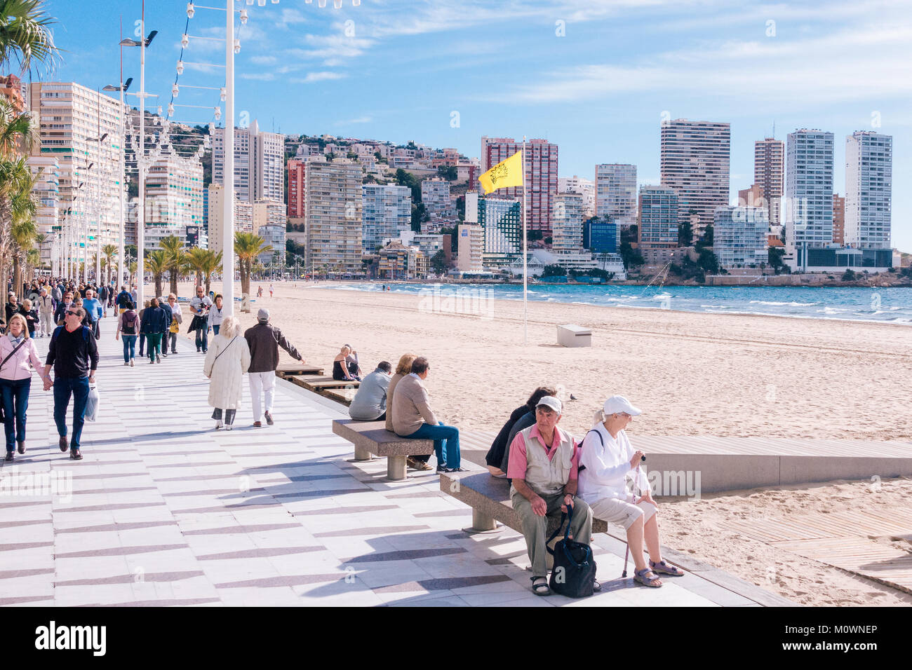 Benidorm beach family hi-res stock photography and images - Alamy