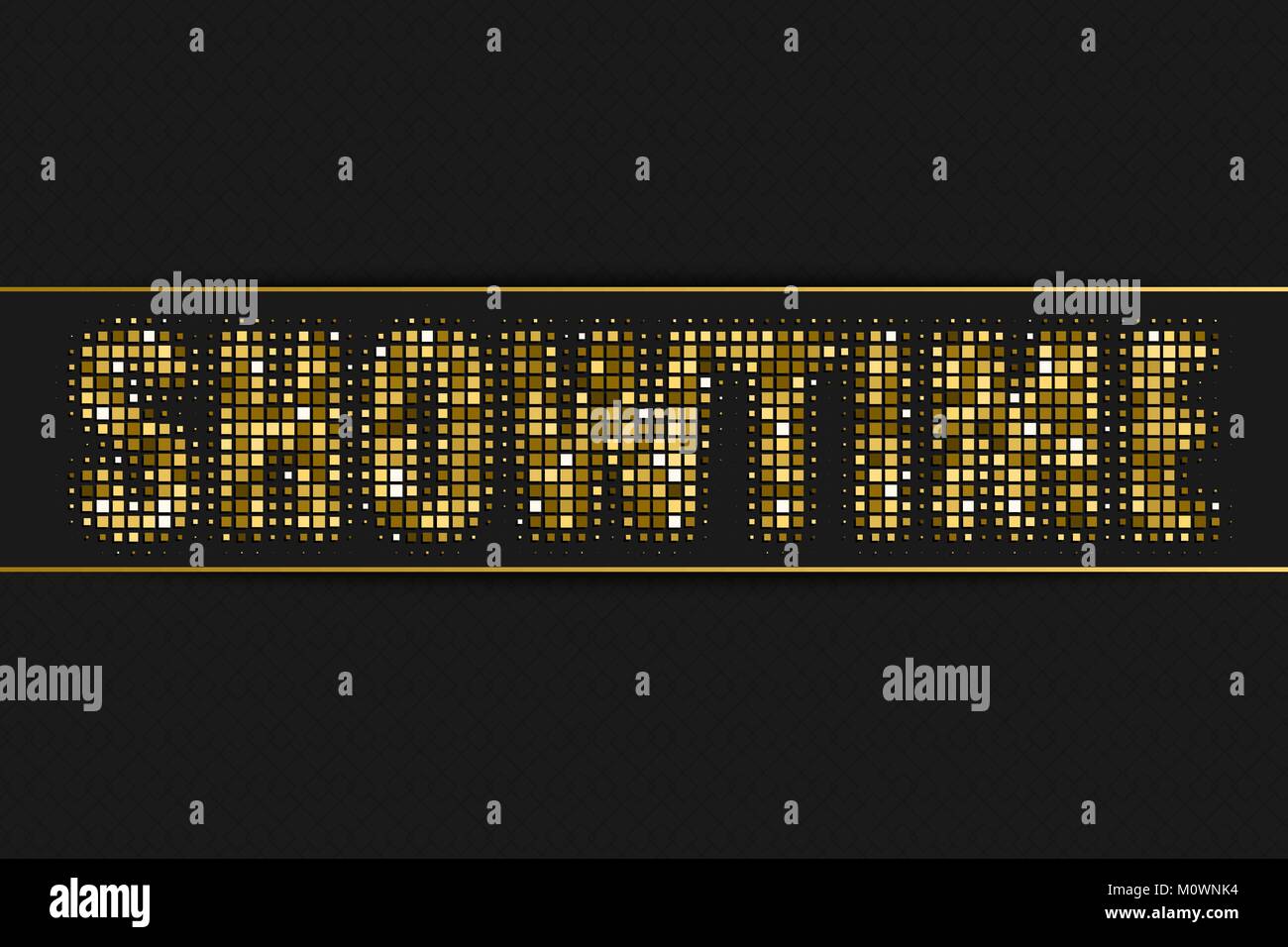 Showtime golden halftone advertising sign with geometric pattern for ...