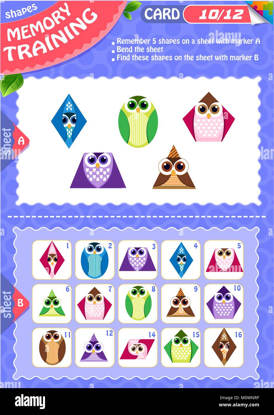 Memory game children. learning of geometry shapes. Memory training ...