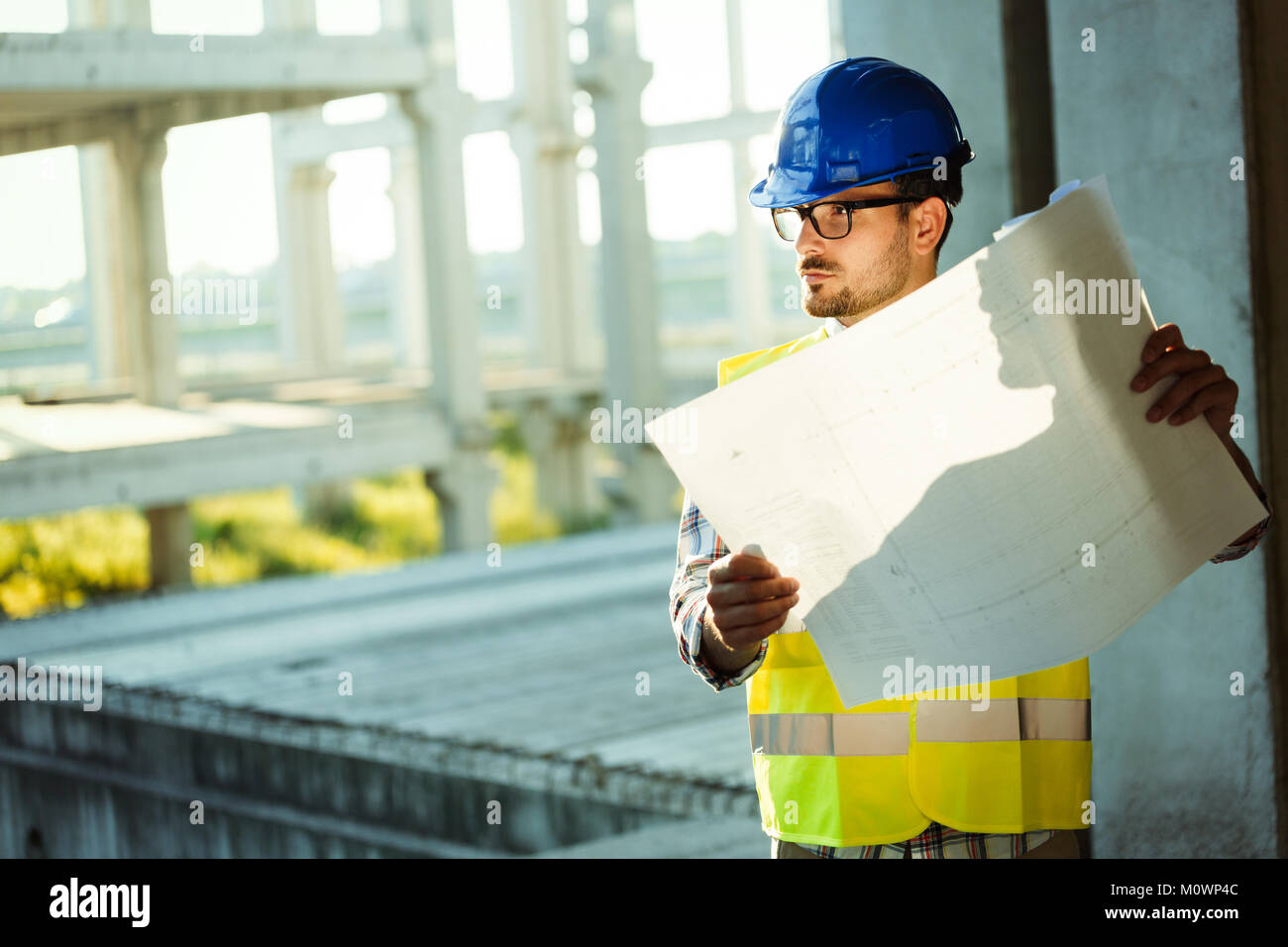 Young business man construction site engineer Stock Photo - Alamy