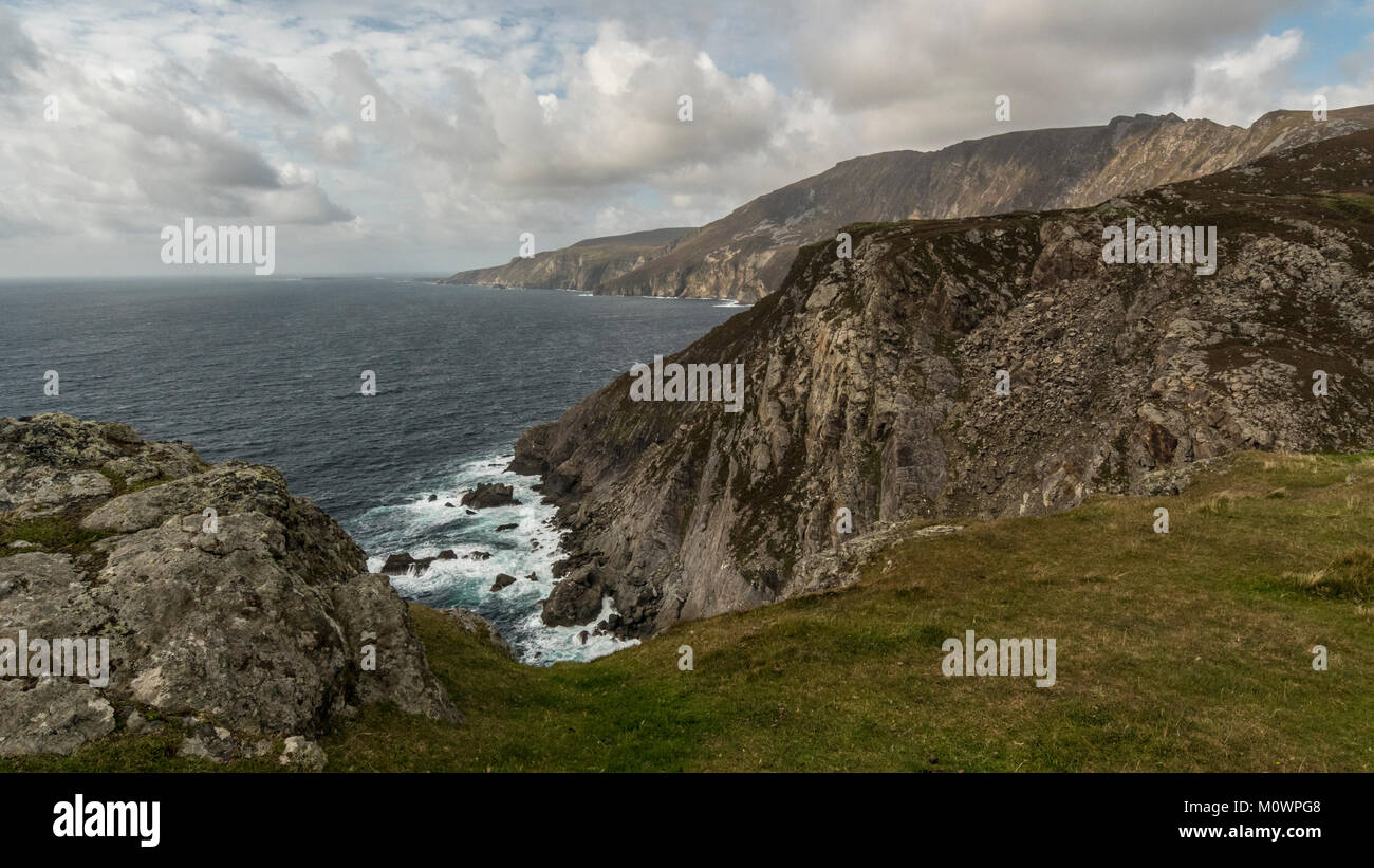 Sleive League are the tallest cliffs in Ireland. The windswept road ...