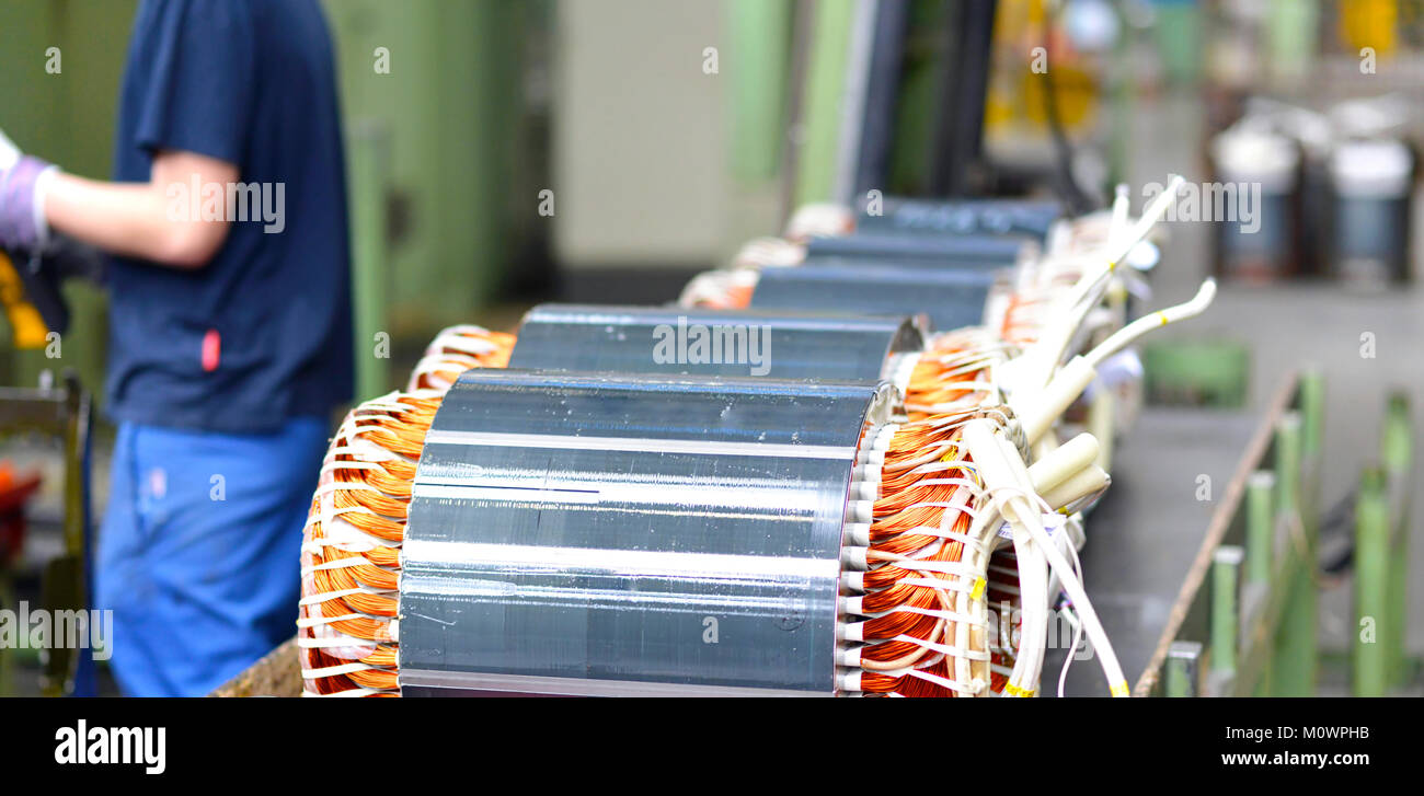 manufacture of modern electric motors in an industrial company ...