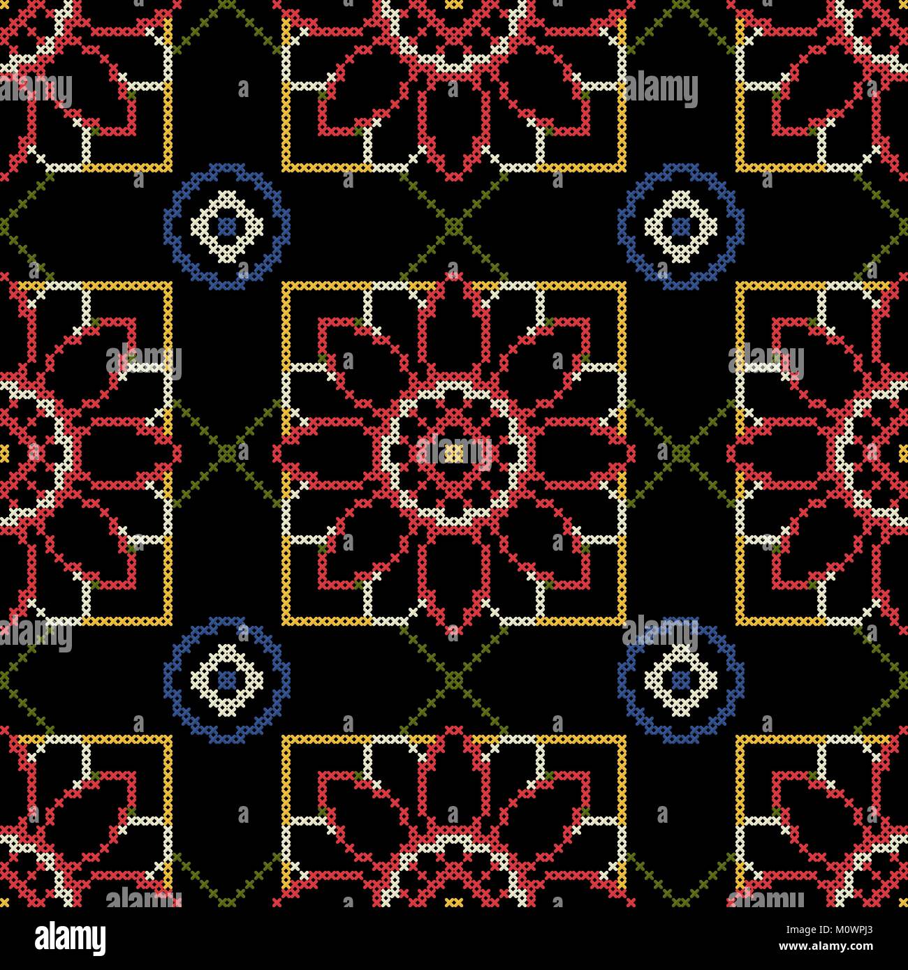 Embroidery seamless pattern for the ceramic tiles Stock Vector Image ...