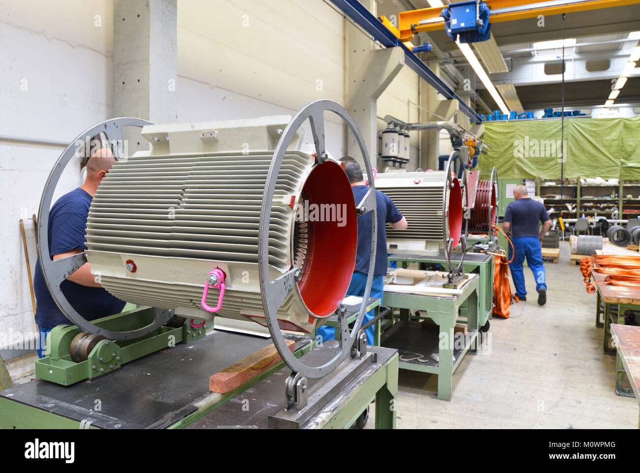 manufacture of big electronic motors in an industrial company ...