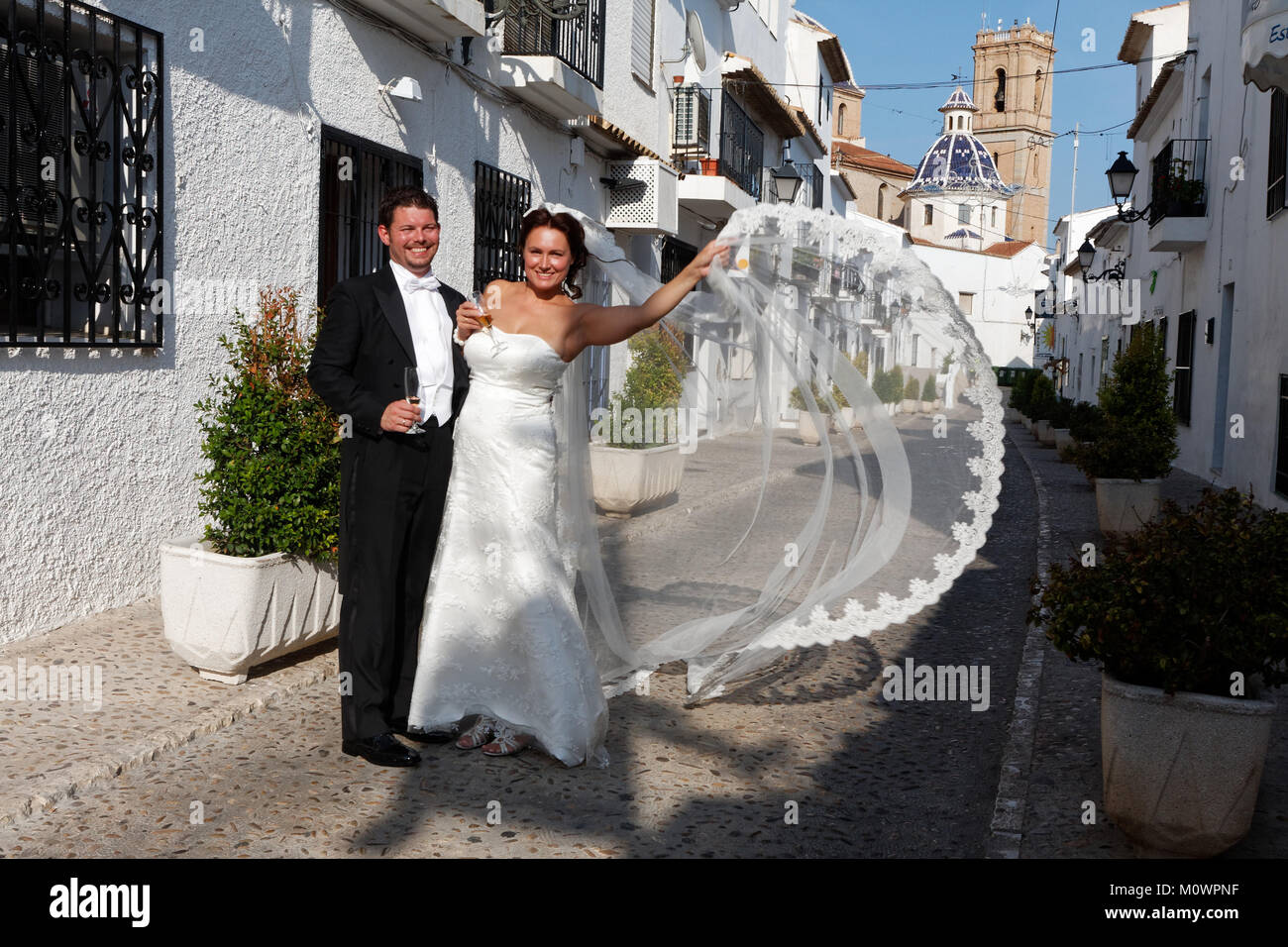 Wedding in Altea in Spain Stock Photo - Alamy