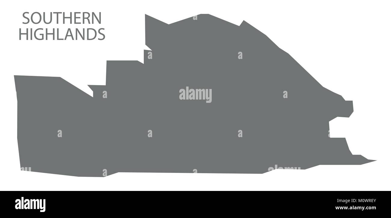 Southern Highlands map of Papua New Guinea grey illustration silhouette ...