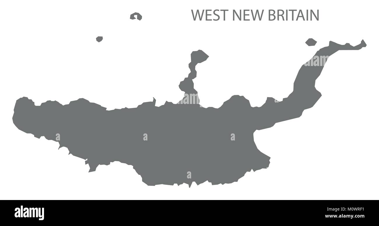 West New Britain map of Papua New Guinea grey illustration silhouette ...