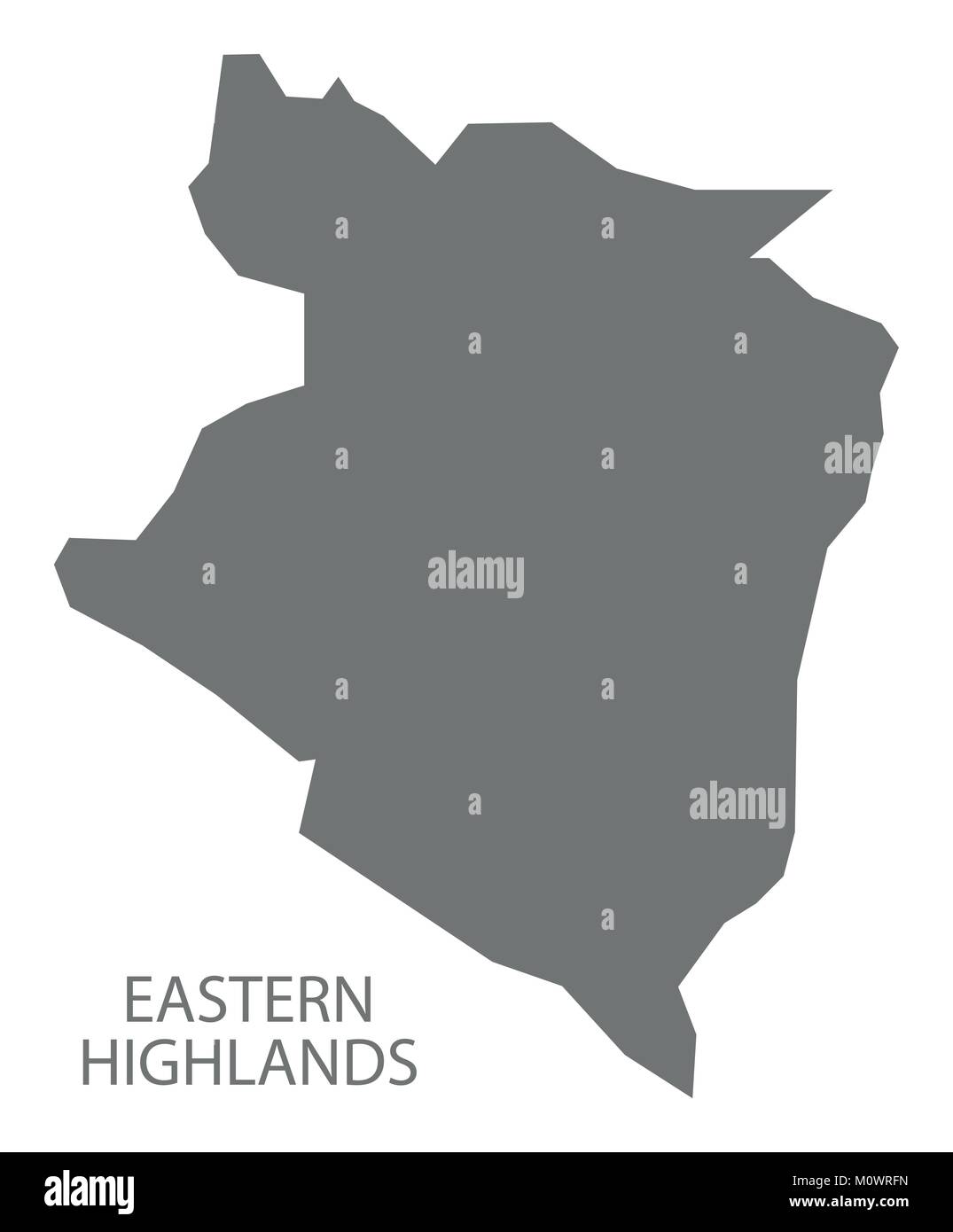 Eastern Highlands map of Papua New Guinea grey illustration silhouette ...