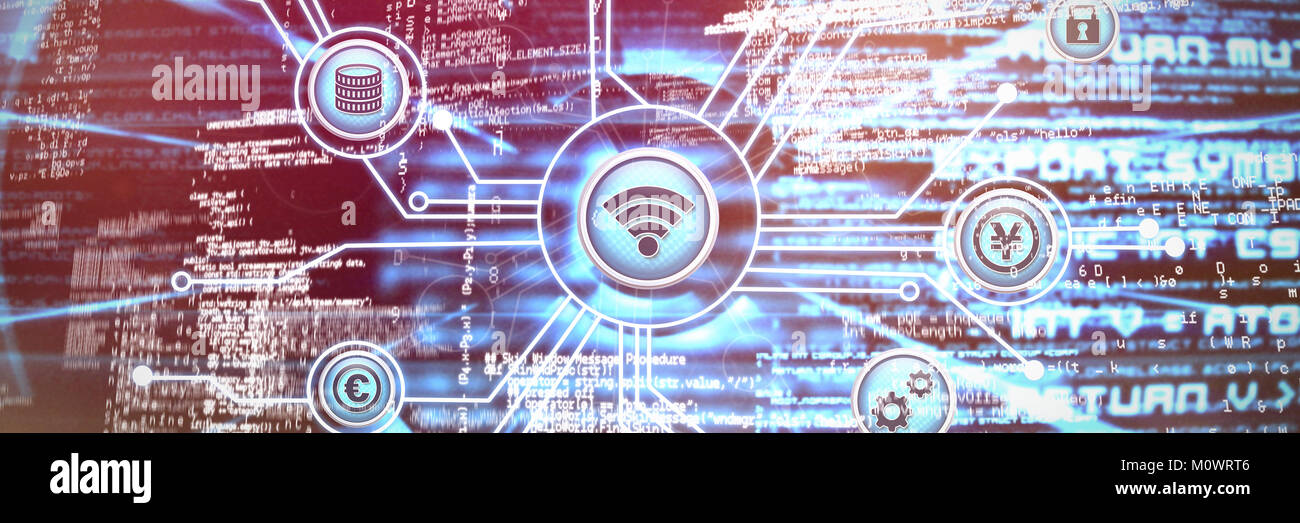 Composite image of vector sign of wifi with connecting lines Stock ...