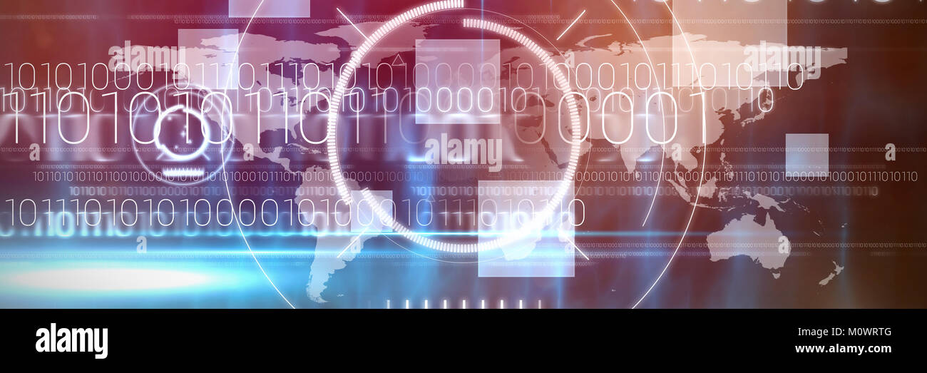 Blue technology design with binary code Stock Photo - Alamy