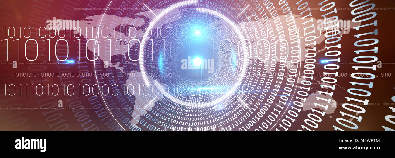 Spiral of shiny binary code Stock Photo - Alamy
