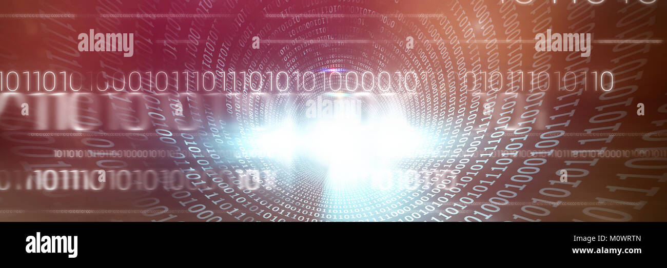 Spiral of shiny binary code Stock Photo - Alamy