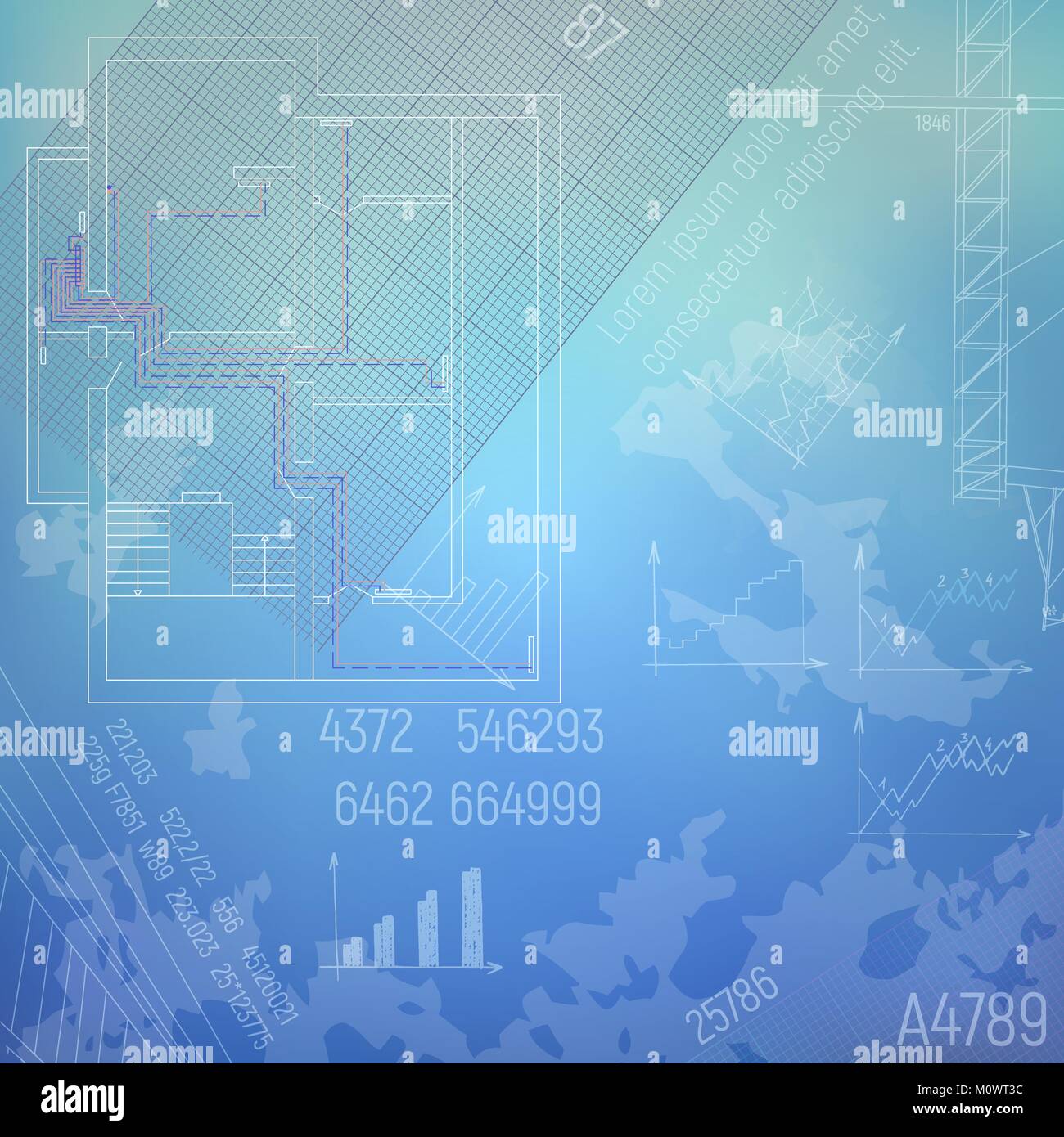 Blueprint with a heating system Stock Vector Image & Art - Alamy