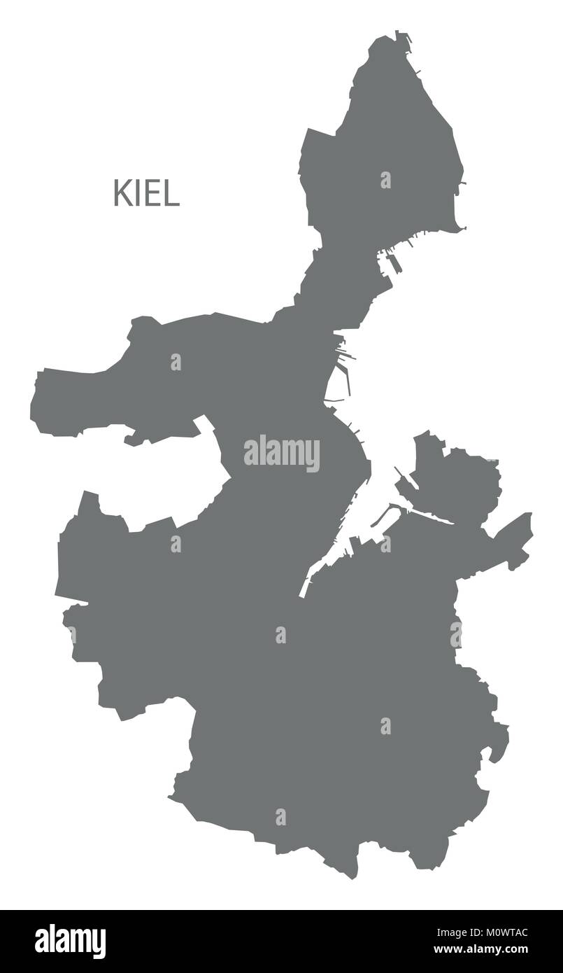 Kiel city map grey illustration silhouette shape Stock Vector Image ...