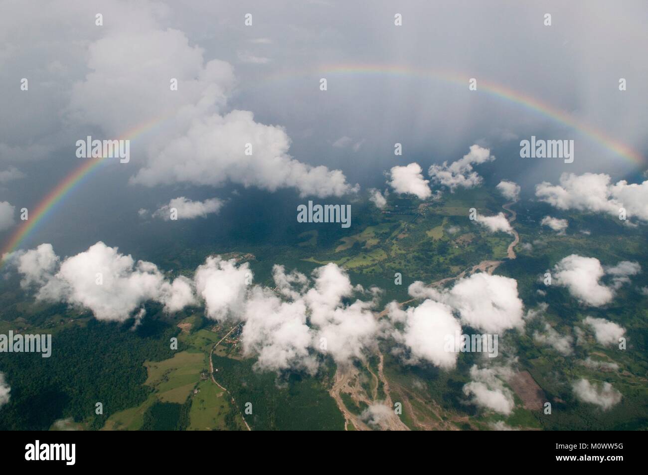 Costa Rica,Puntarenas Province,Rainbow (aerial view Stock Photo - Alamy