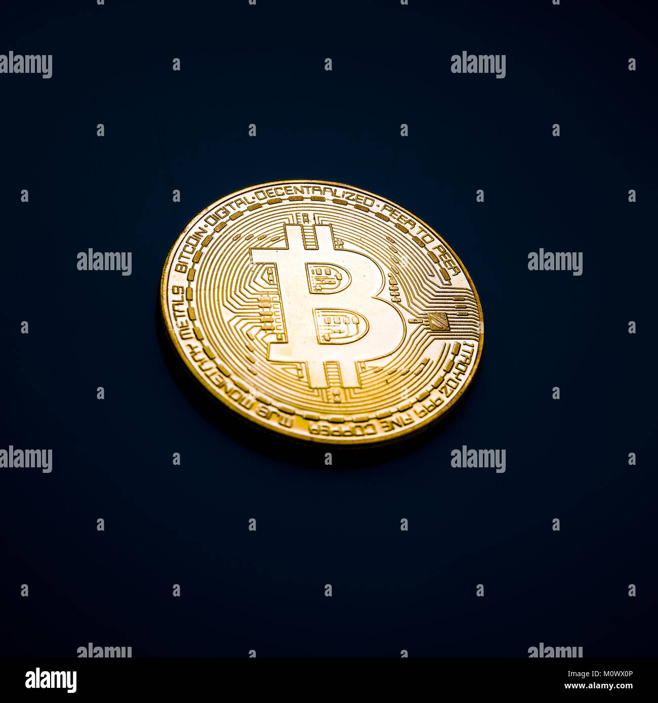 Bitcoin on black background Stock Photo - Alamy