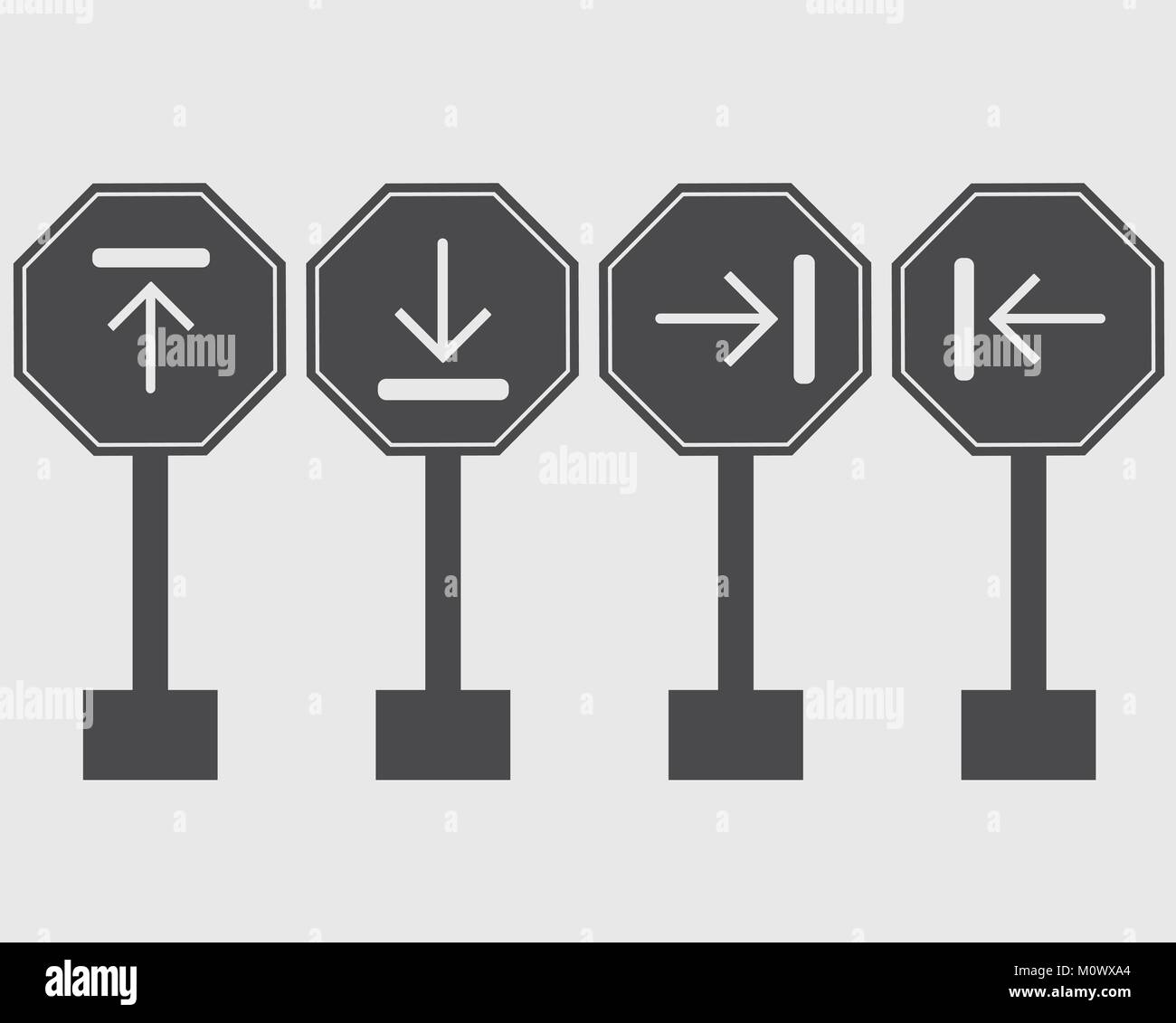Ahead only street sign icon on gray Background Stock Vector Image & Art ...