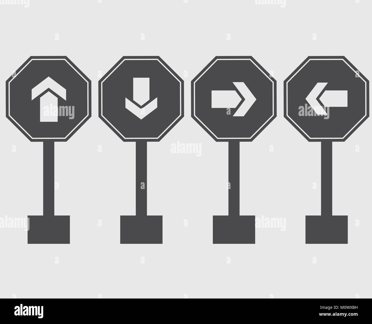 One way street sign icon on gray Background Stock Vector Image & Art ...