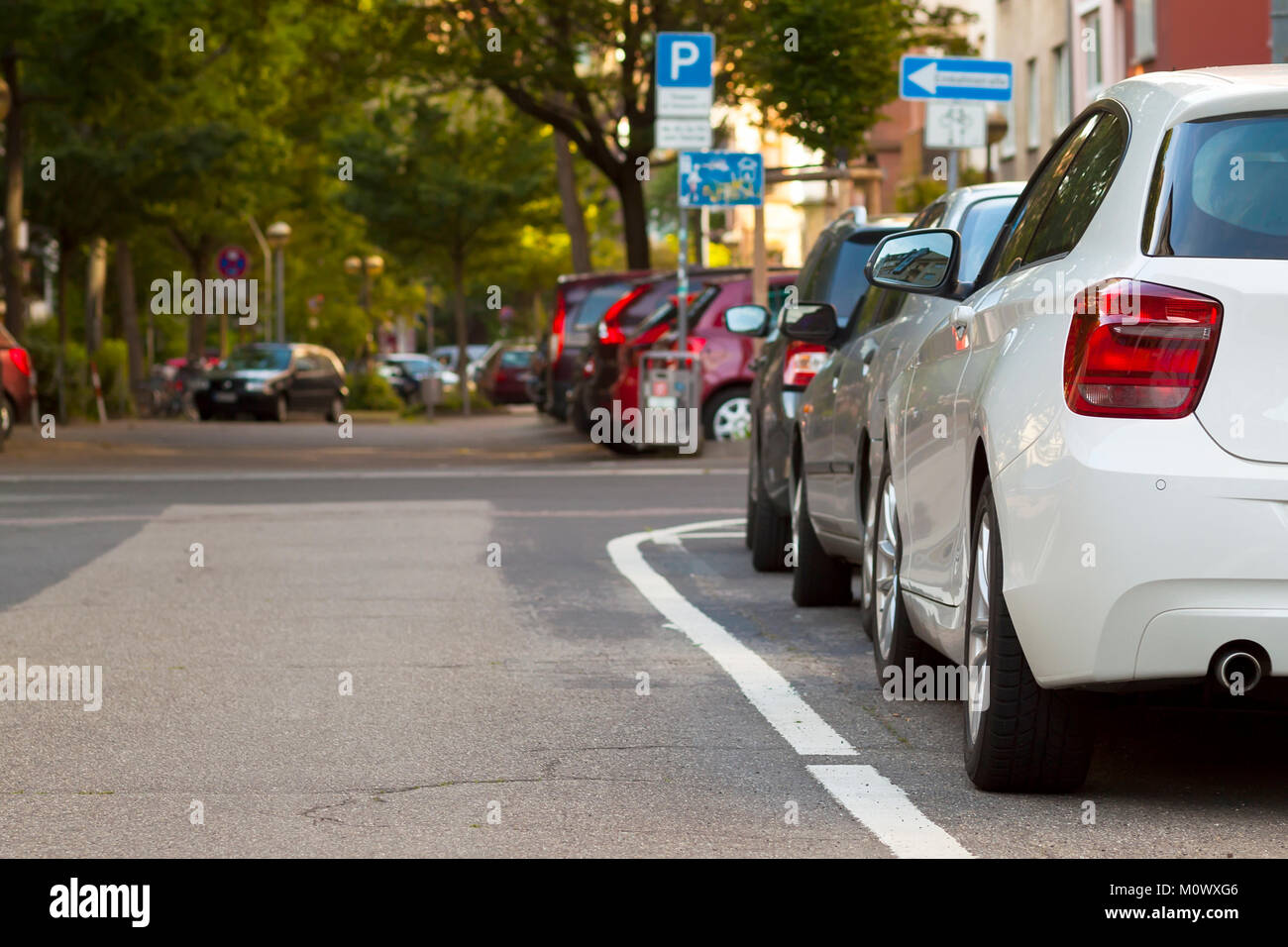 Parked car in the city. Traffic concept Stock Photo - Alamy