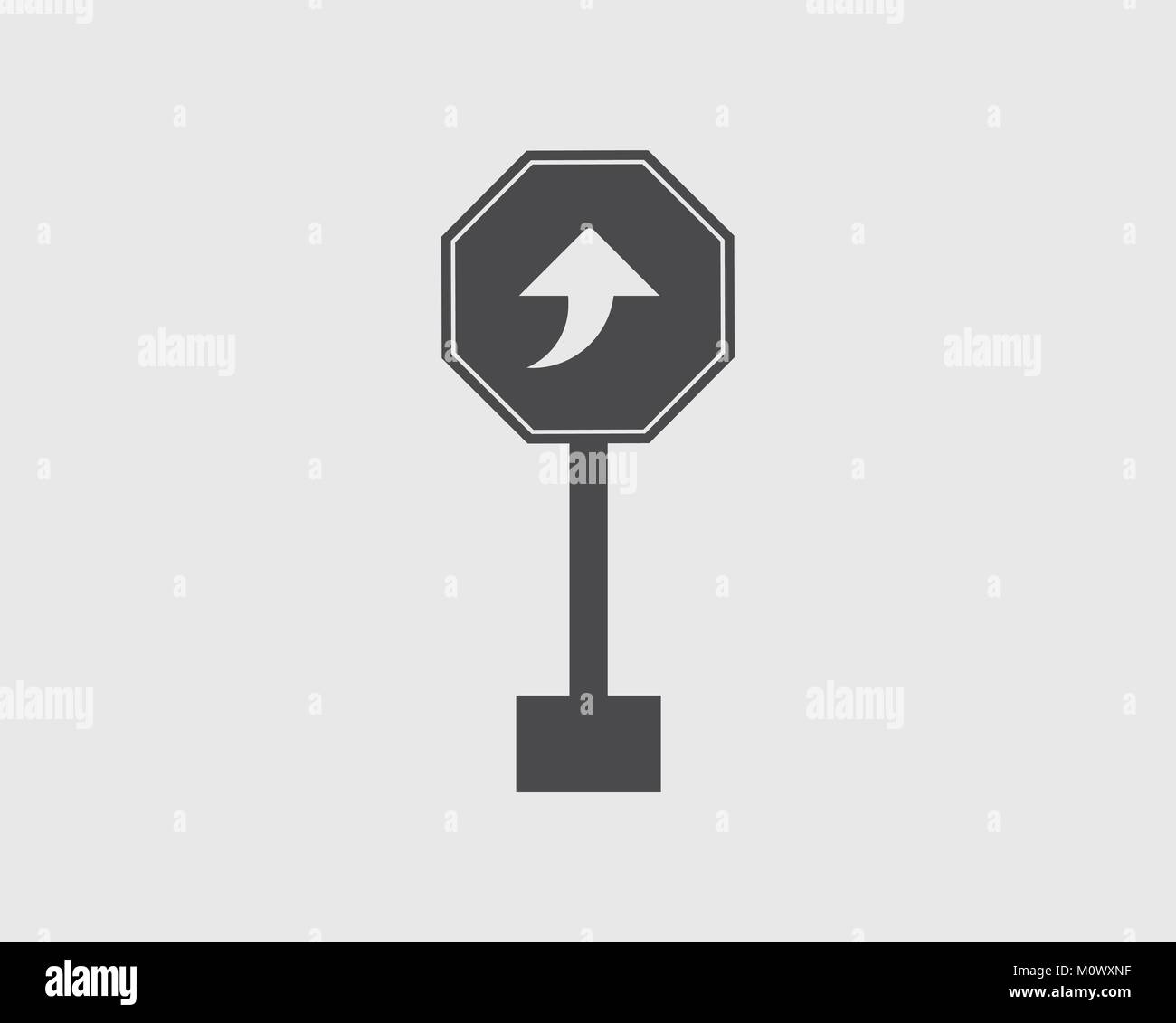 Right turn arrow sign icon of highway Stock Vector Image & Art - Alamy