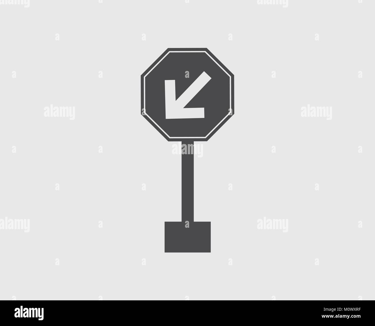 Keep left road arrow sign icon on gray background Stock Vector Image ...