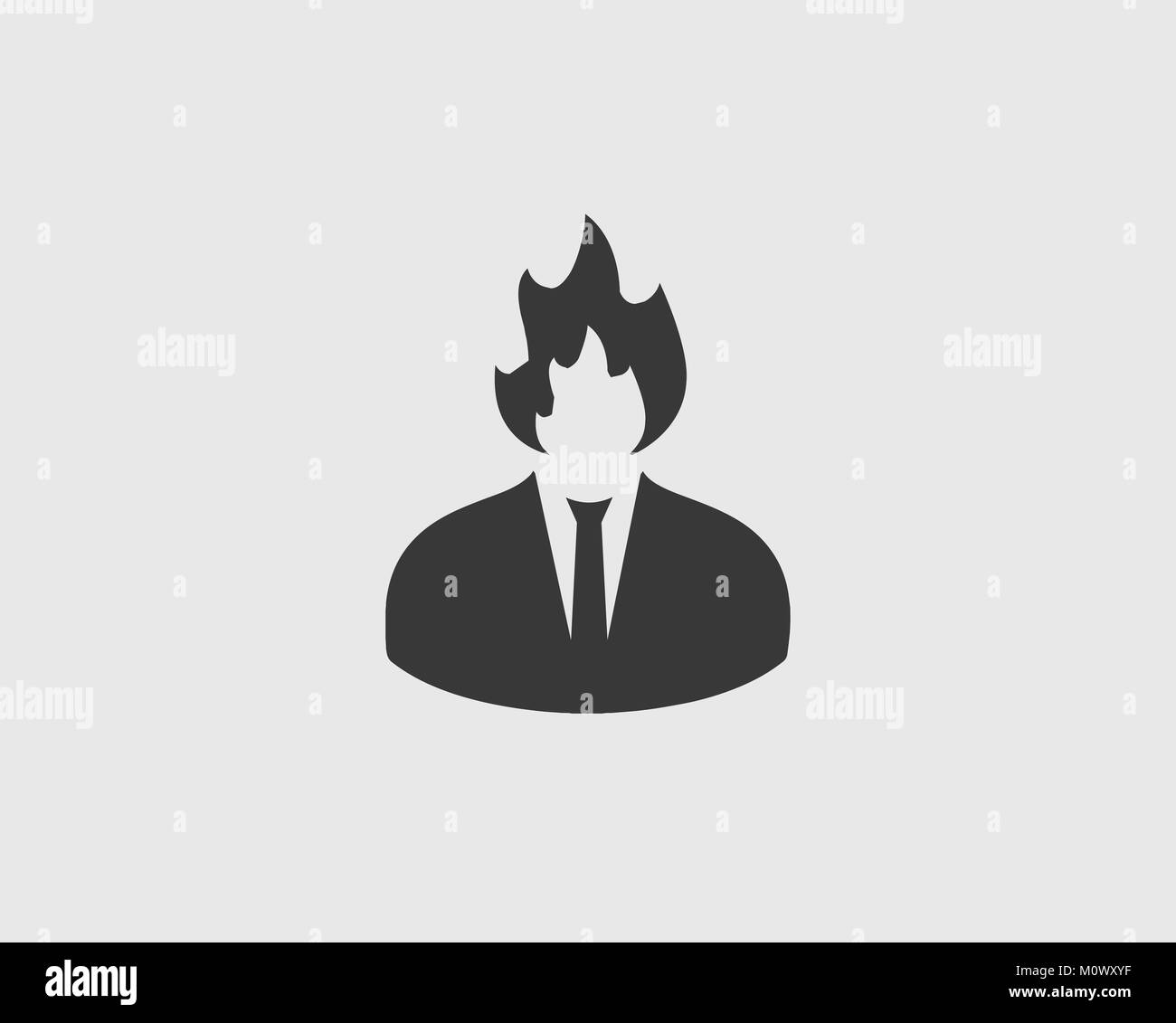 Danger Man Icon. Fire symbol with human body Stock Vector Image & Art ...