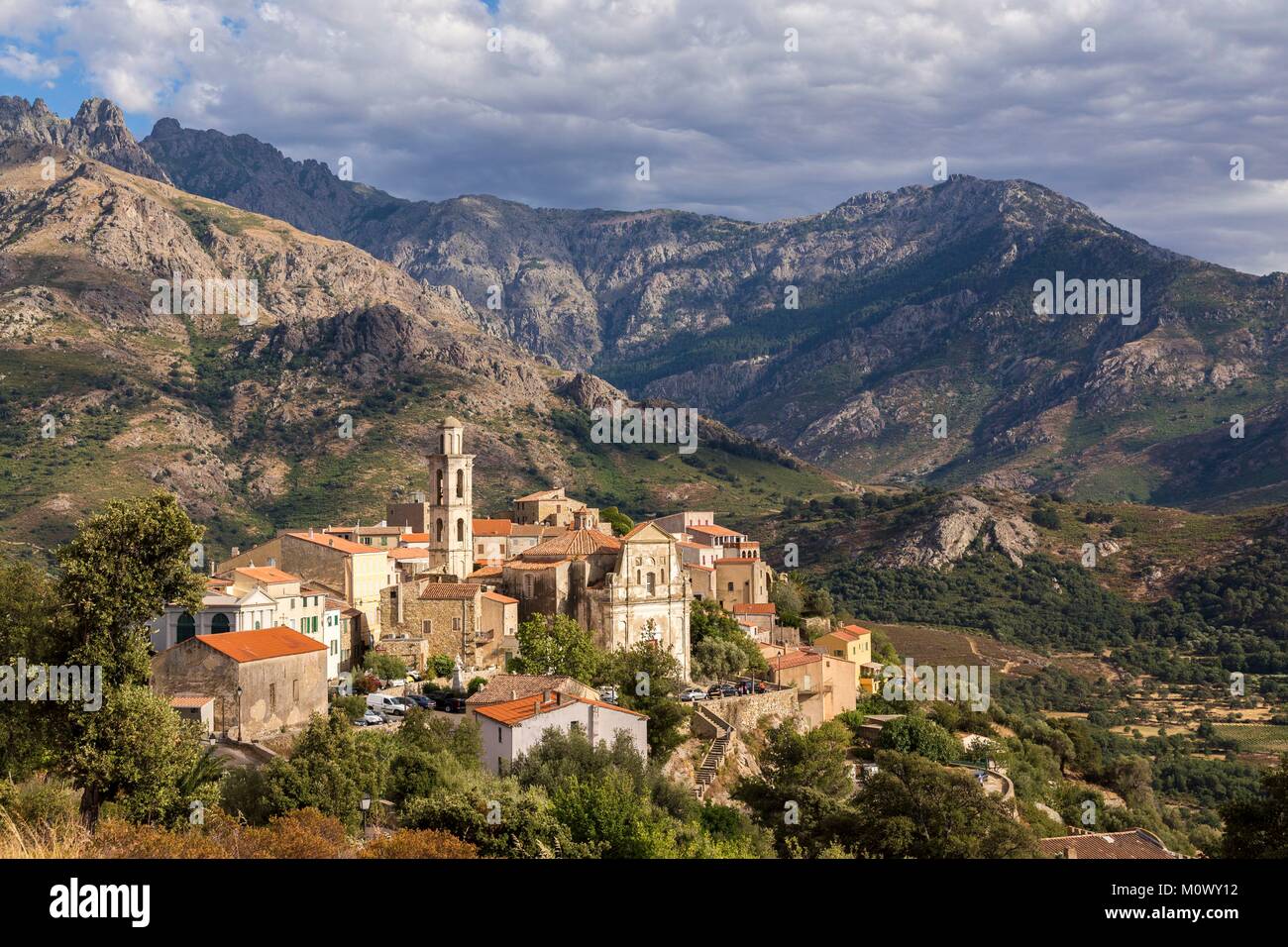 France,Haute-Corse,Balagne,Montegrosso,village of Montemaggiore,in ...