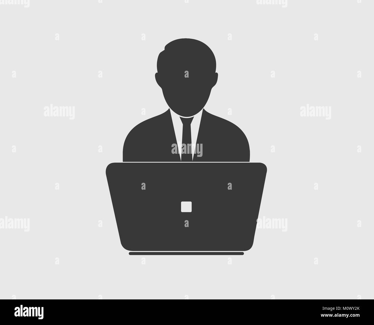 Online learning Icon. With Man and Laptop Stock Vector Image & Art - Alamy