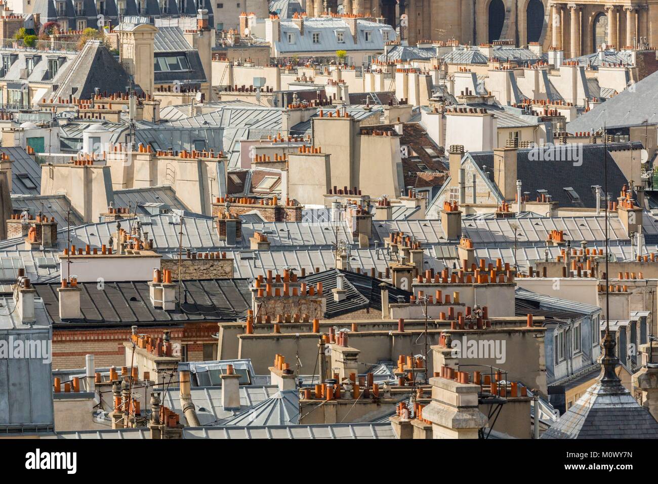 France,Paris,the rooftops of Paris in zinc Stock Photo - Alamy