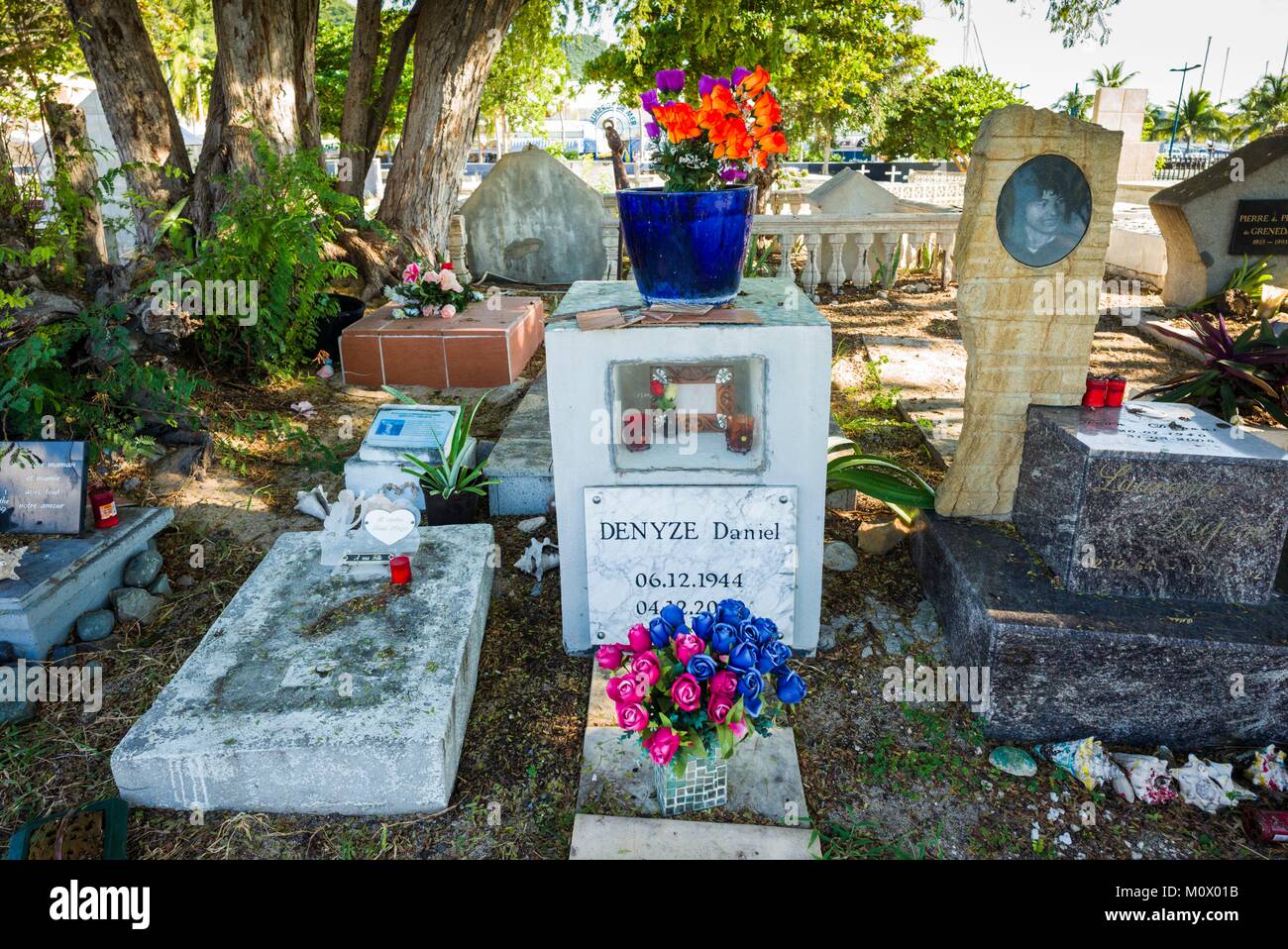 French West Indies,St-Martin,Marigot,traditional above ground cemetery ...