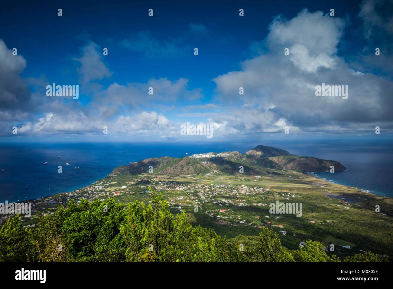 Netherlands,Sint Eustatius,The Quill,dormant volcano,elevated view from ...