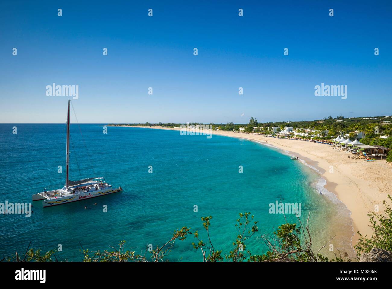 French West Indies,St-Martin,Terres Basses,Baie Longue Beach Stock ...