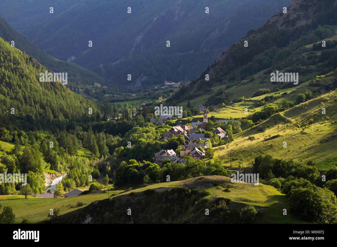 France,Alpes de Haute Provence,Ubaye high valley,Saint Paul sur Ubaye ...