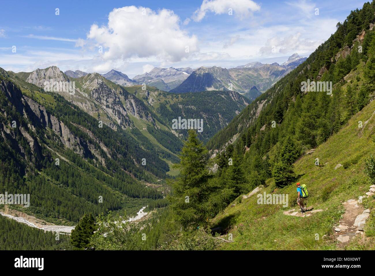 Switzerland,Valais,Trient,Trient valley,Mont Blanc range Stock Photo ...