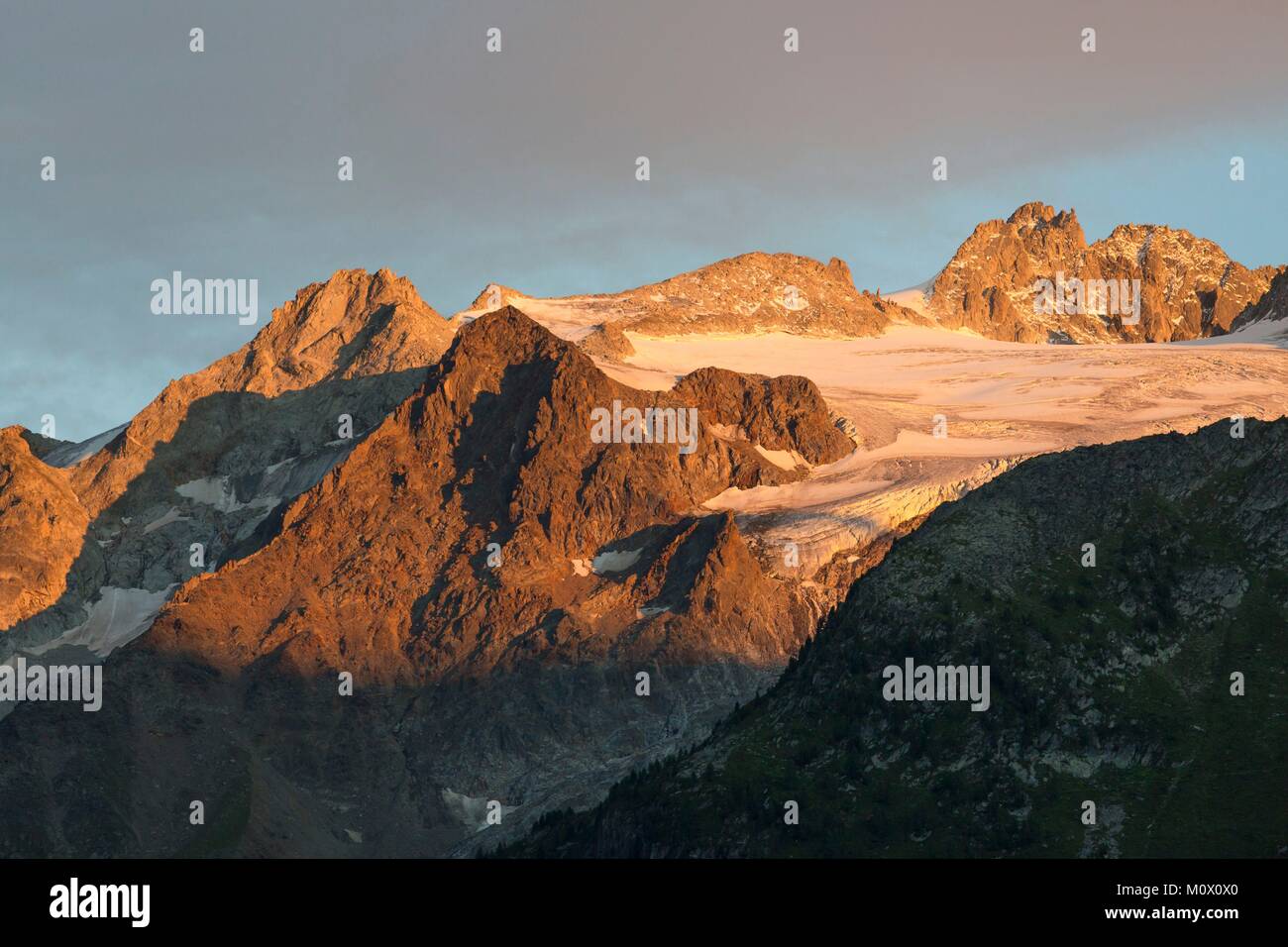 Switzerland,Valais,Trient,Trient glacier,Mont Blanc range Stock Photo ...