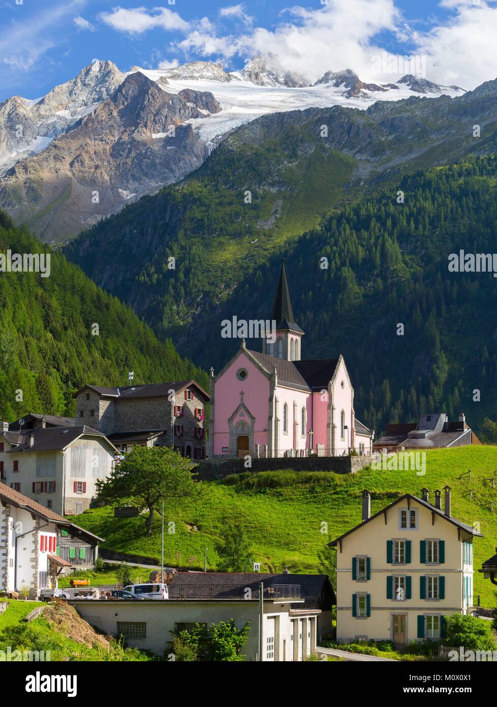 Switzerland,Valais,village of Trient,Mont Blanc range Stock Photo - Alamy