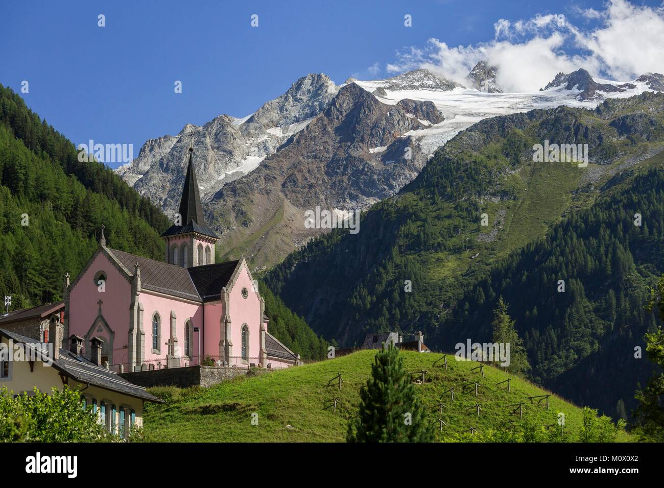 Switzerland,Valais,village of Trient,Mont Blanc range Stock Photo - Alamy